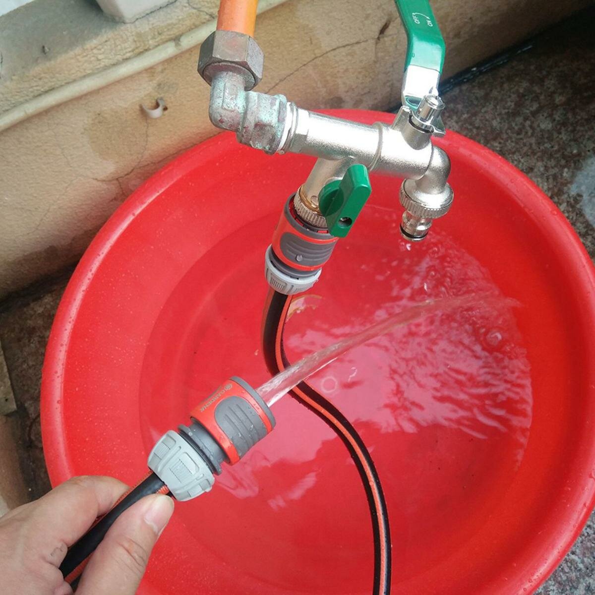 Двойной выходной клапан для садового крана 1/2 дюйма / 3/4 дюйма, морозостойкий латунный садовый шланг, кран, шланговый