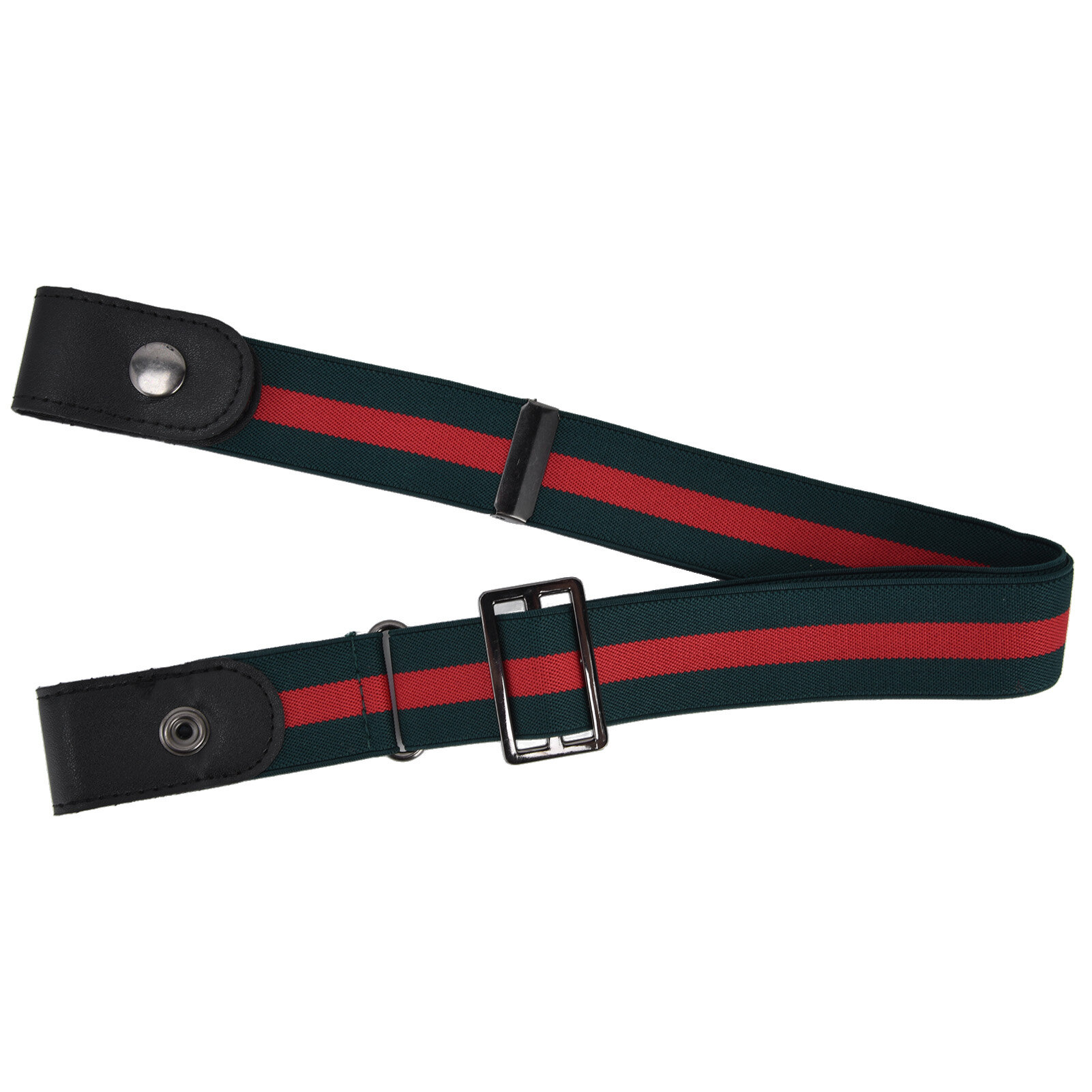 Регулируемый эластичный пояс для женщин и мужчин, невидимая пряжка, эластичный, универсальный, свободный, с узором в полоску, удобная посадка