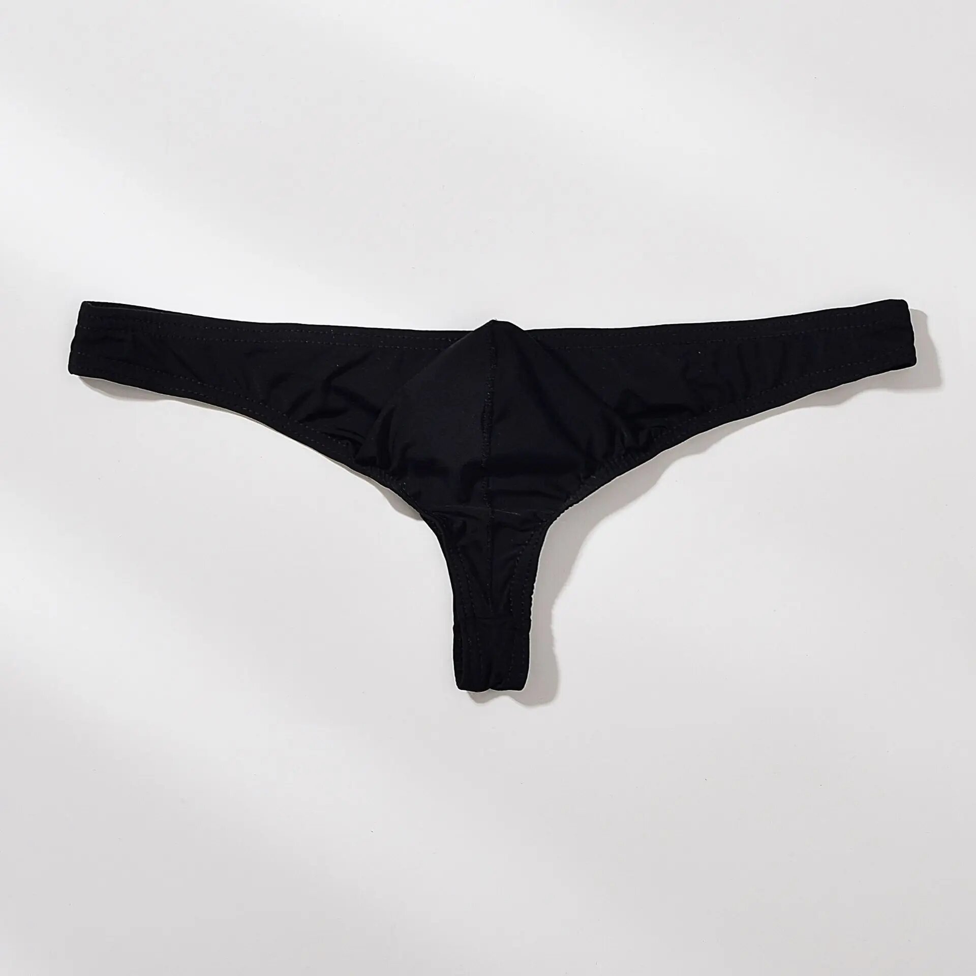 Мужские стринги из ледяного шелка Черный, XL, B Black