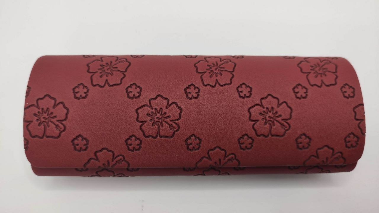 Футляр для очков на магните_очечник_чехол для очков с рисунком Цветочек красный