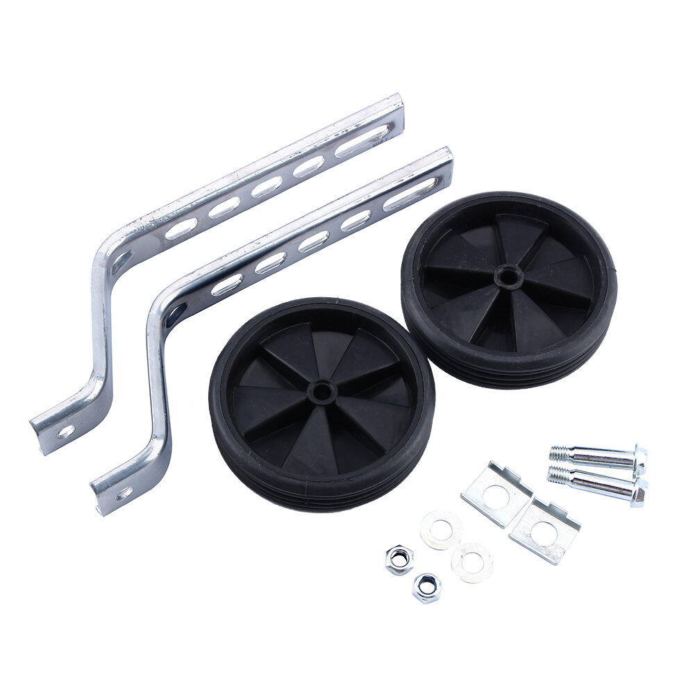 Kids Bicycle Training Wheels, Strong Durable Stability Security Plastic+Iron Black for 12-20inch Bikes