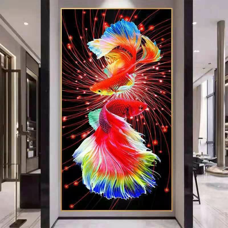 Рамка для вышивания крестиком цвета Кои, 40*70 см, для украшения, подвеска