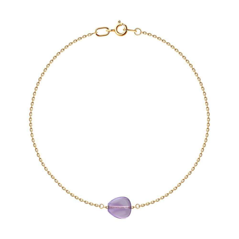 Браслет, красное золото, 585 проба, аметист