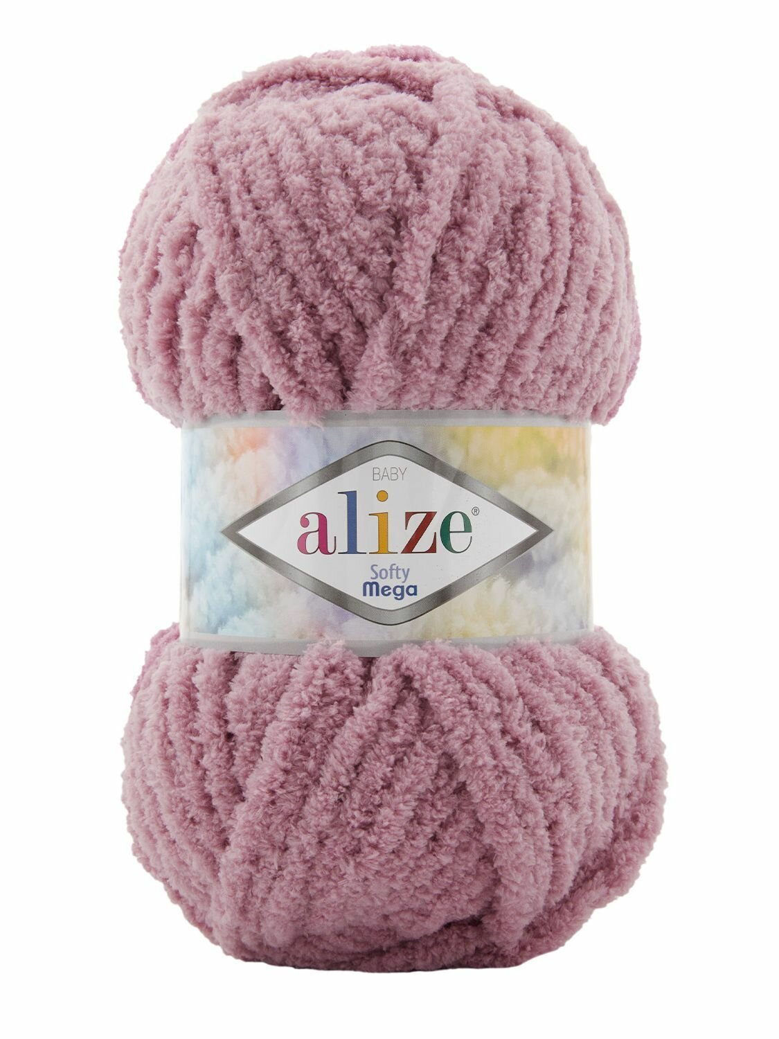 Пряжа Softy mega, Alize, сухая роза - 295, 100% микрополиэстер, 5 мотков, 100 г, 70 м.