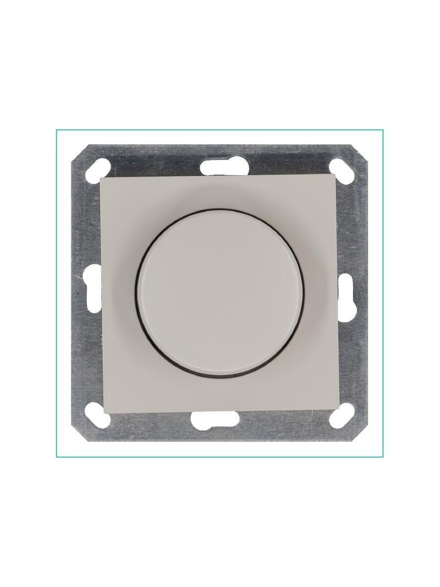 Светорегулятор поворотно-нажимной (диммер) LED 30-400Вт 1gang 2way механизм тауп Jasmart G4012T