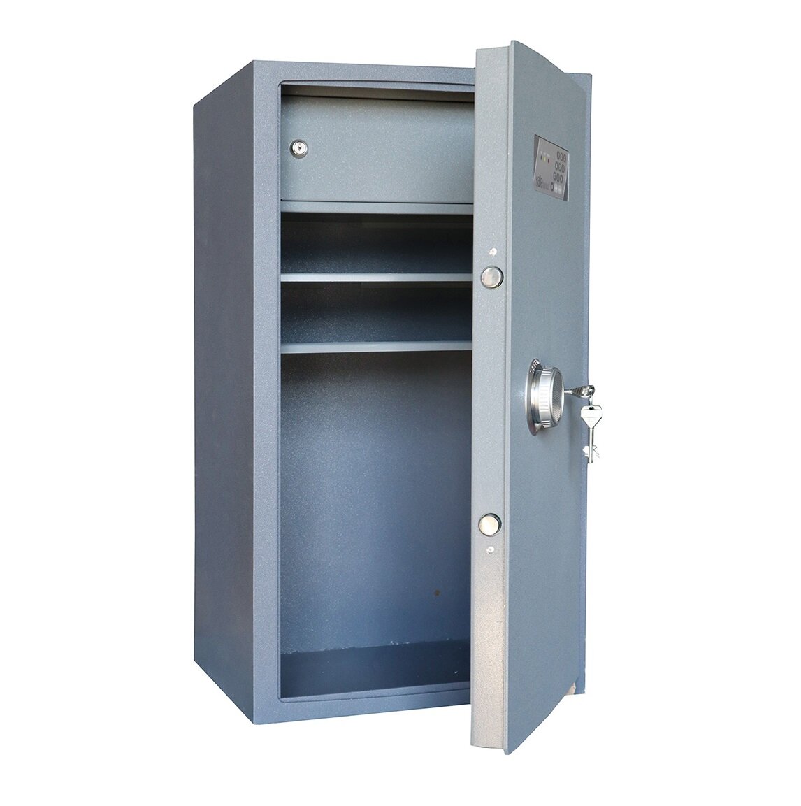 Сейф Safetronics NTL-80MES, офисный, электронный кодовый замок, полка, трейзер, серый