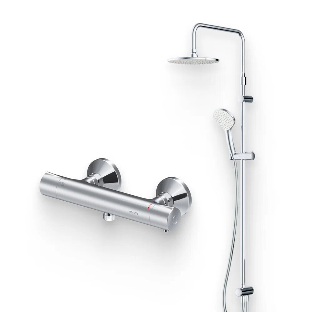Душевой комплект Термостат AM.PM Like F8040000 для душа / Стойка Gem F0790000