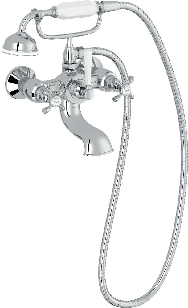 Смеситель для ванны с душем Jacob Delafon Cleo 1889 E24313-CP с душевым гарнитуром, настенный, хром, глянцевый, латунный