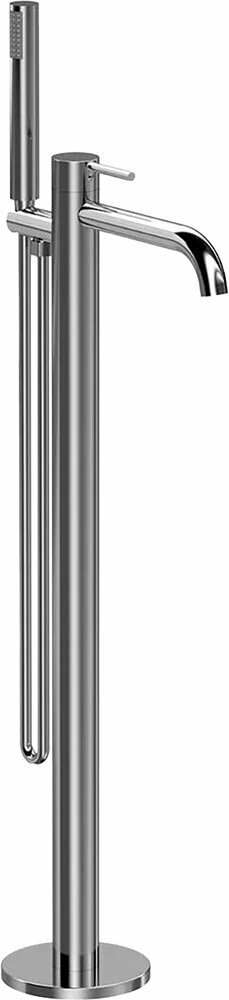 Напольный смеситель для ванны с душем Vincea Desire VTF-1DCH С внутренней частью, с душевым гарнитуром, хром, глянцевый, латунный, с функцией экономии расхода, с керамическим картриджем