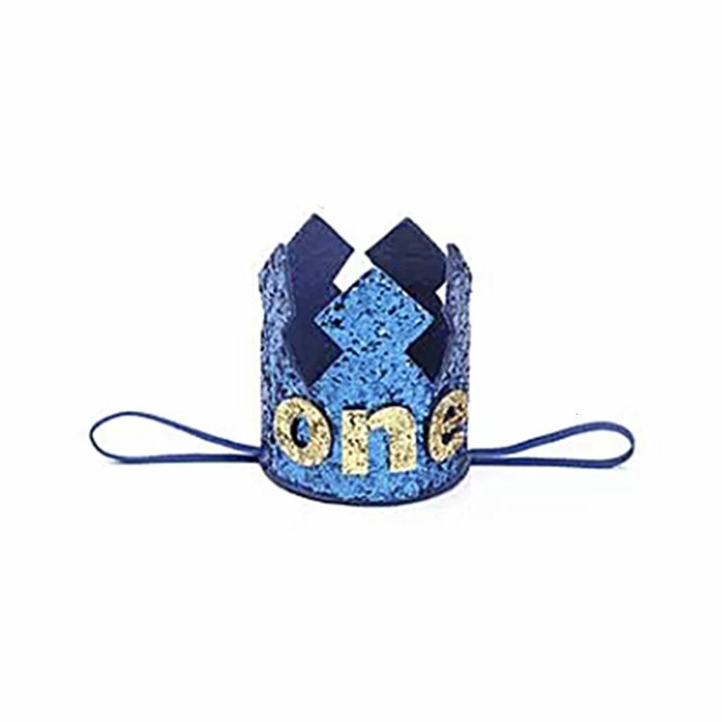 Блестящая корона на День рождения-синяя