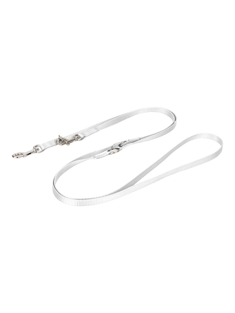Поводок перестежка для собак, ширина ленты 10 мм, длина поводка 2м, ZooOne, белый, 71-2995