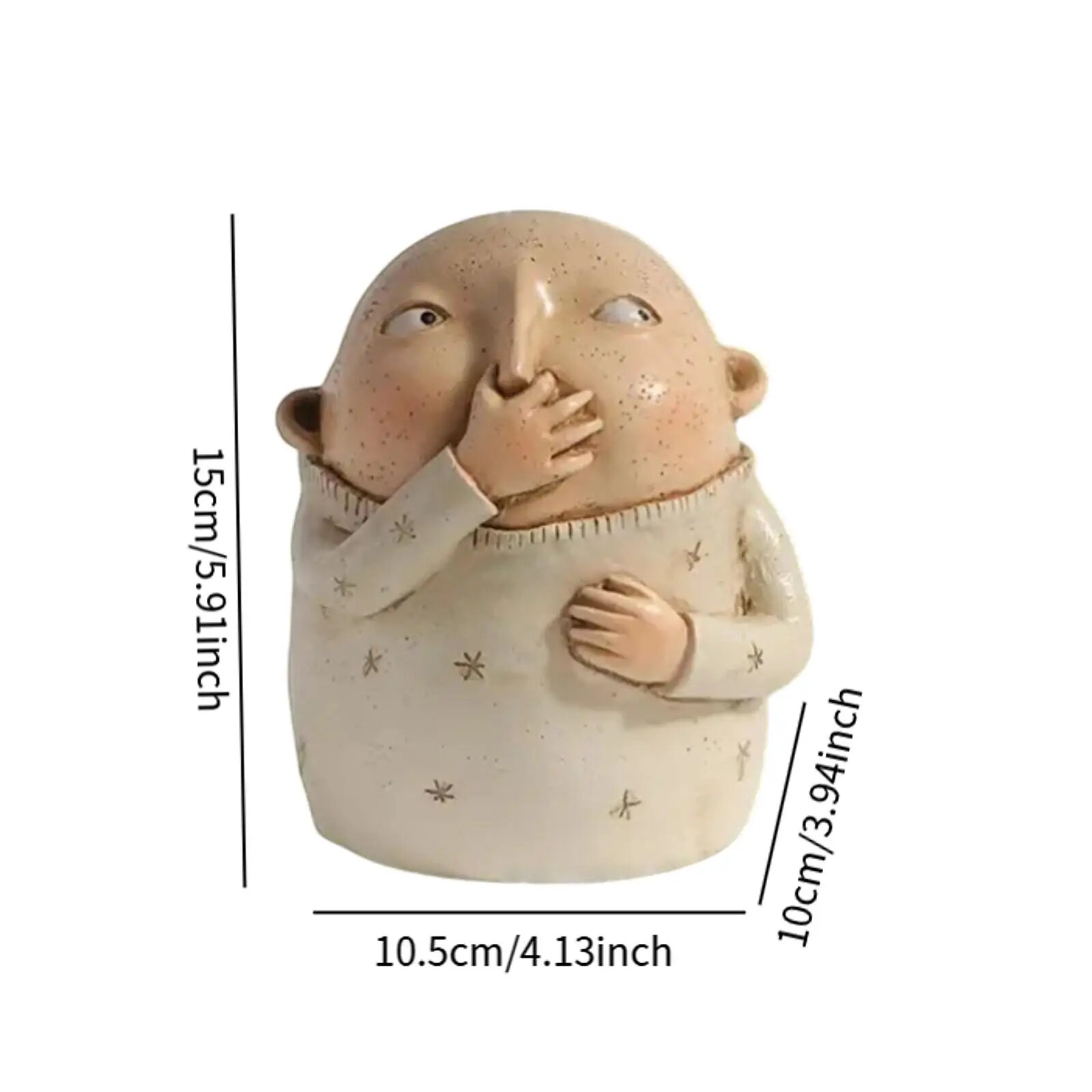 Статуэтка мальчик держит нос из смолы