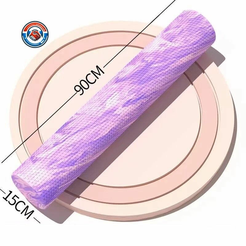 Массажный ролик для йоги и пилатеса, EVA цилиндр 90 см, поддержка спины и шеи, самомассаж и растяжка, тренировка глубоких мышц, компактный фитнес-инструмент для дома и зала