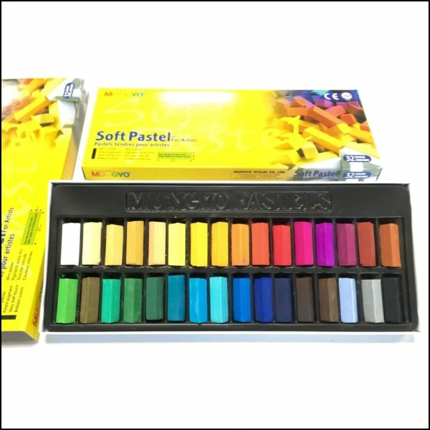 Пастель серия Mungyo MPS мягкая пастель длиной 1/2 дюйма, набор из 32 цветов, мел для рисования