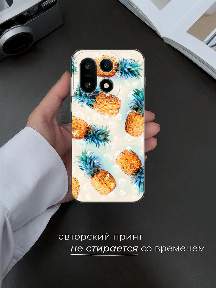 Силиконовый чехол на OnePlus 15 / Ван Плас 15 с принтом Ананасы — фото 1