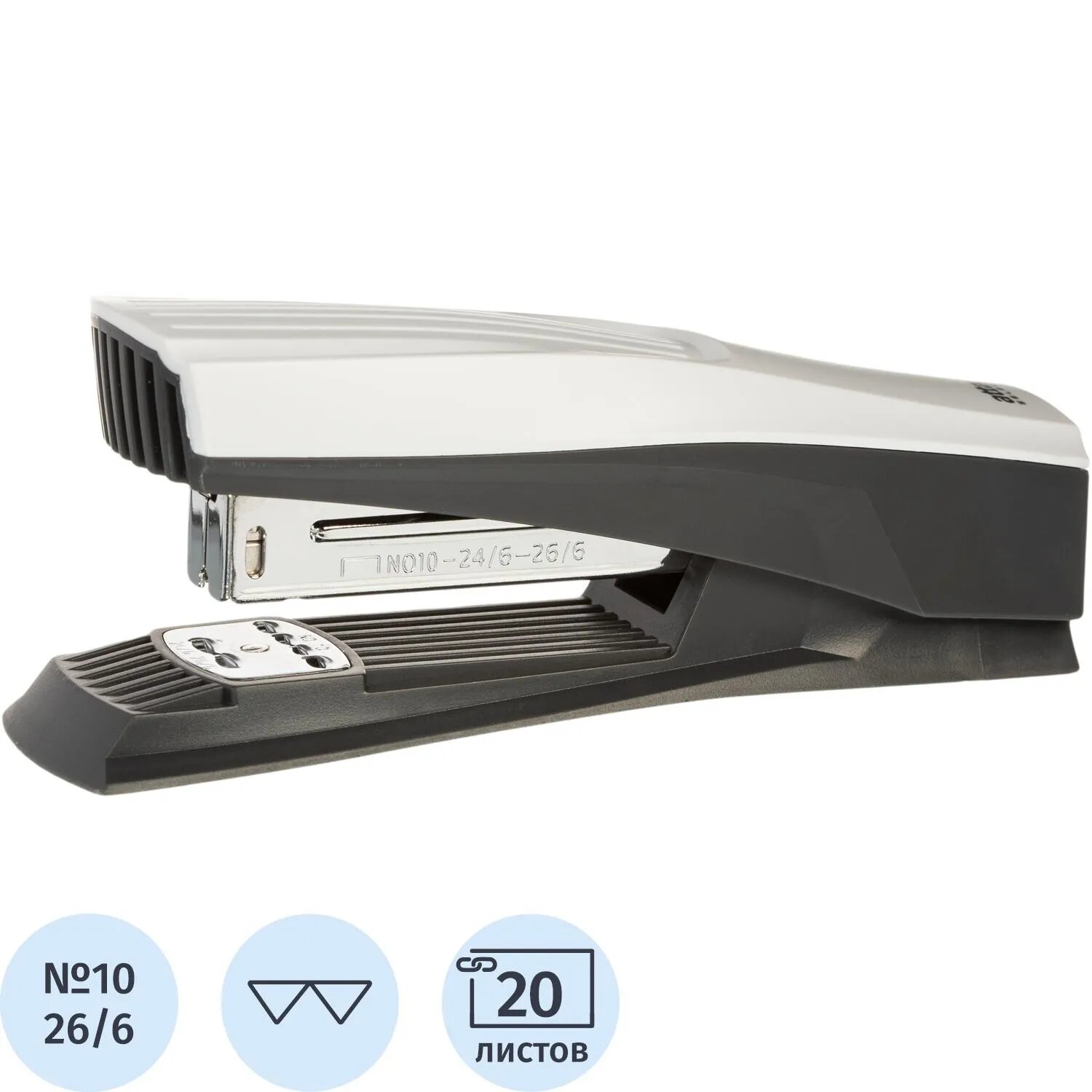 Степлер Attache Selechion до 20 листов, № 10, №24/6.26/6 цвет белый