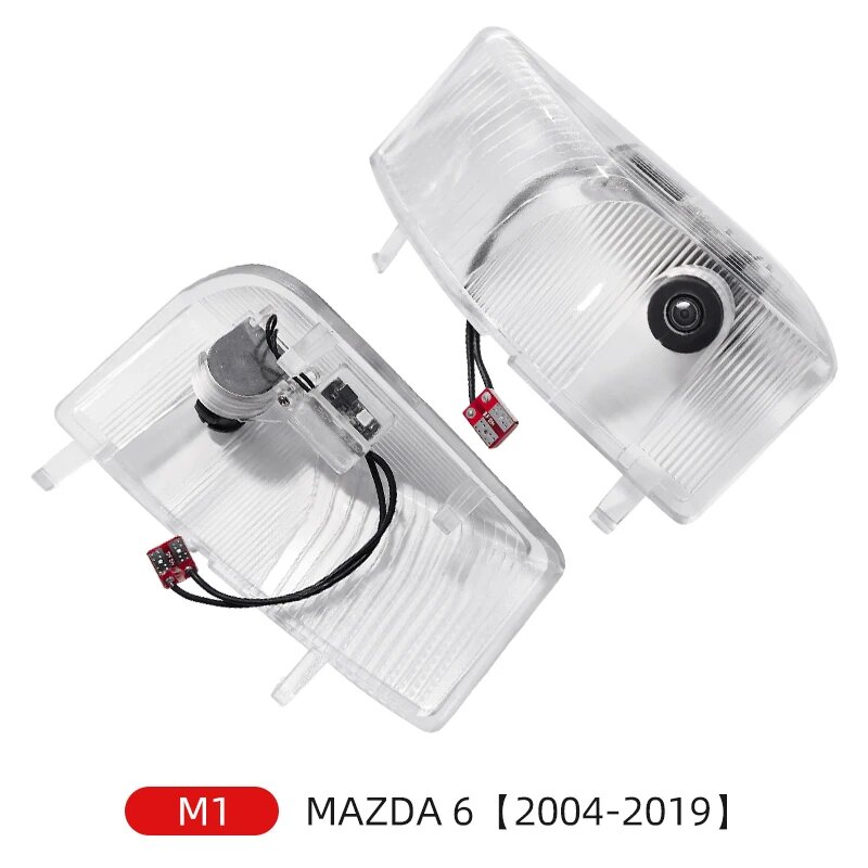 2 шт, дверь автомобиля, приветственный теневой свет, светодиодный проектор, призрачная атмосфера, логотип, декоративные лампы для Mazda 6 8 Atenza Axela RX-8 RX-9 M1