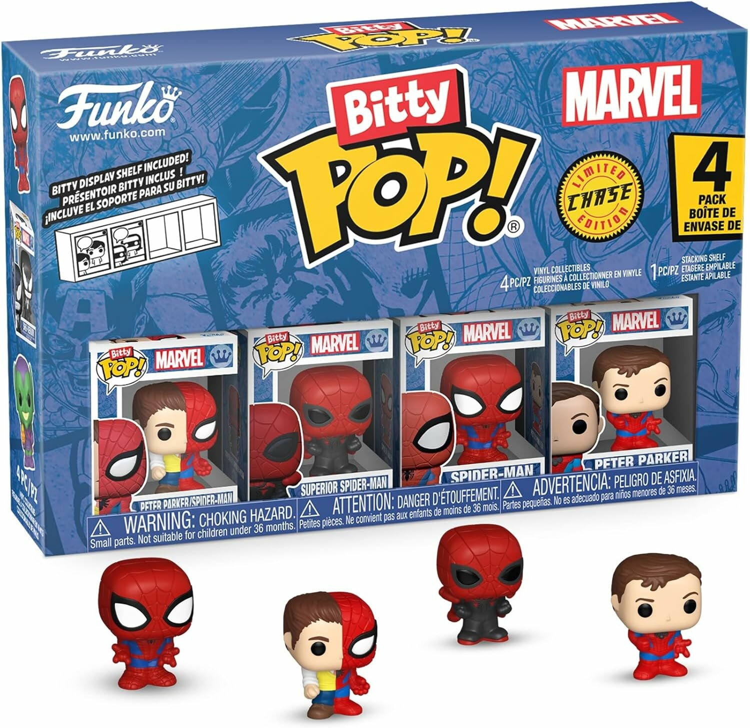 Фигурки Funko Bitty Pop - Набор из 4 фигурок Marvel Comics Spider-Man - Фанко Марвел