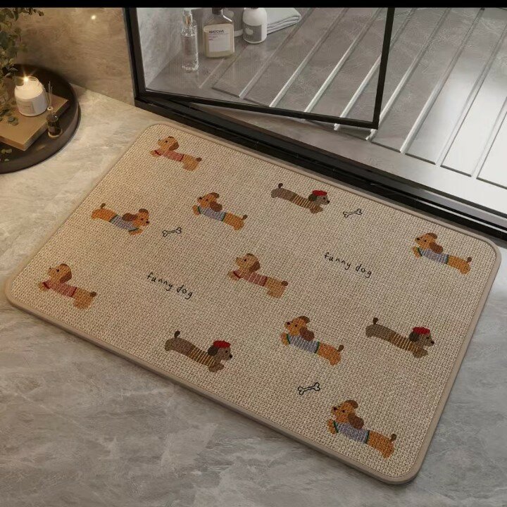 Льняные коврики для пола, дверные коврики, льняные впитывающие коврики для пола-camel 50*80 см