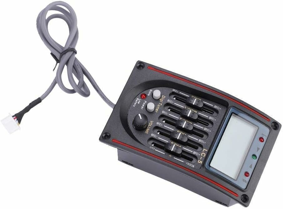 Звукосниматель для гитары, 5-полосный предусилитель EQ LC-5, эквалайзер, тюнер, пьезоэлектрический акустических гитар