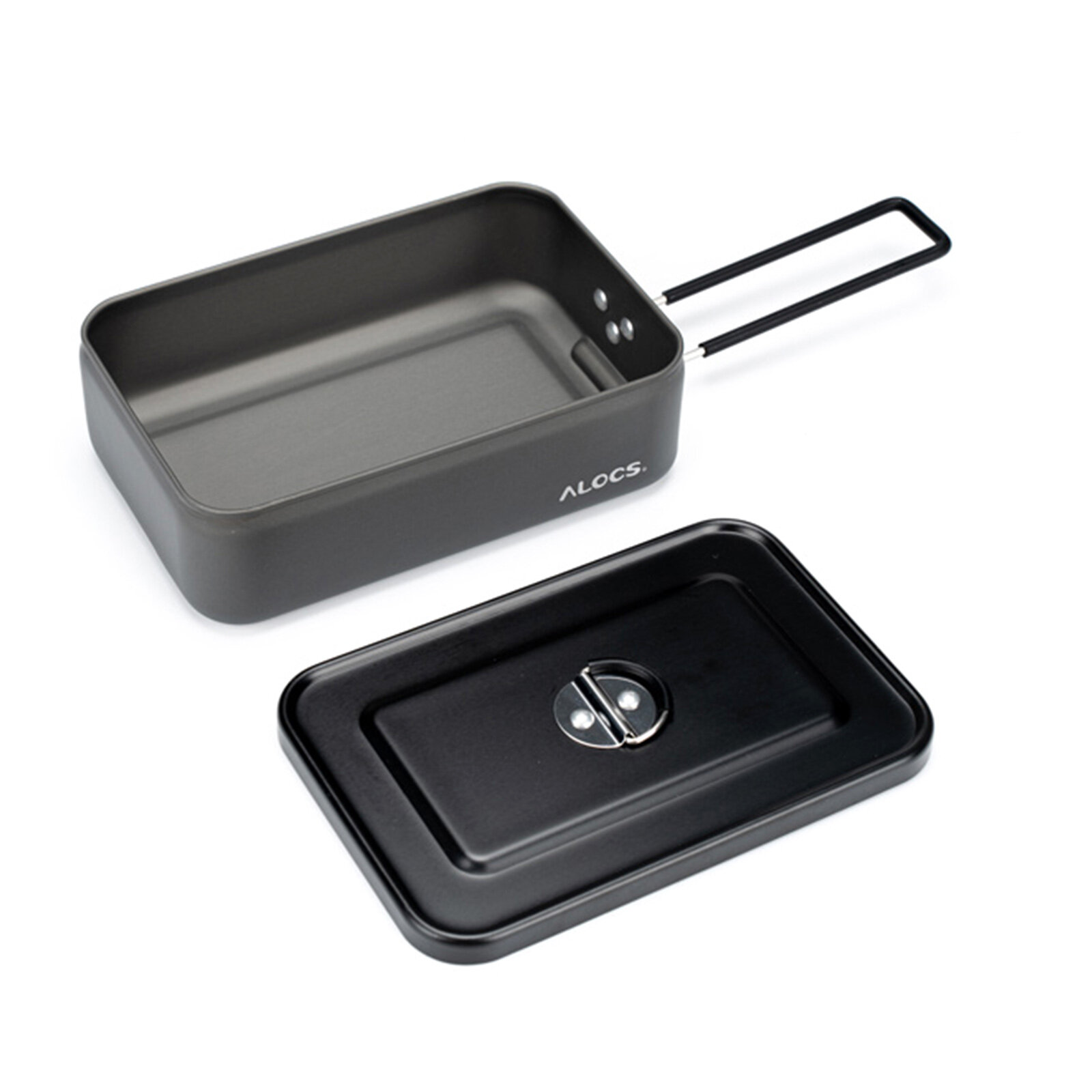 Контейнер для еды из алюминиевого сплава для обеда на открытом воздухе, банто-бокс для путешествий, кемпинга, походов, материал: алюминиевый сплав, силикон, нержавеющая сталь, размер: 17.5*11.5*5.5см/6.9*4.5*2.2дюйма, вес: 390г/13.8 унции, количество: 1