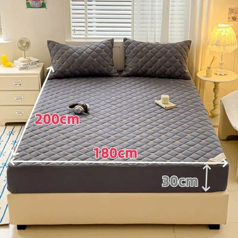 Наматрасник 180x200х30см темно-серый