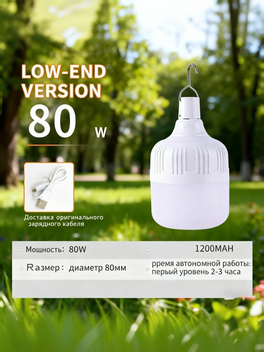 Лампочка с аккумулятором, холодный белый свет 6500K для дома, для квартиры и офиса