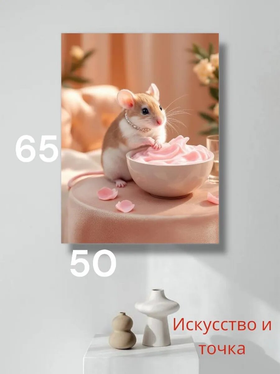 Картина Мышонок принимает ванные процедуры