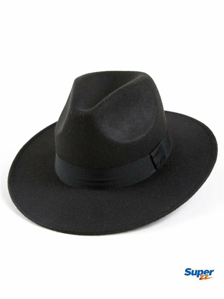 Классическая мужская шляпа федора из фетра, черная, для повседневной носки и мероприятий