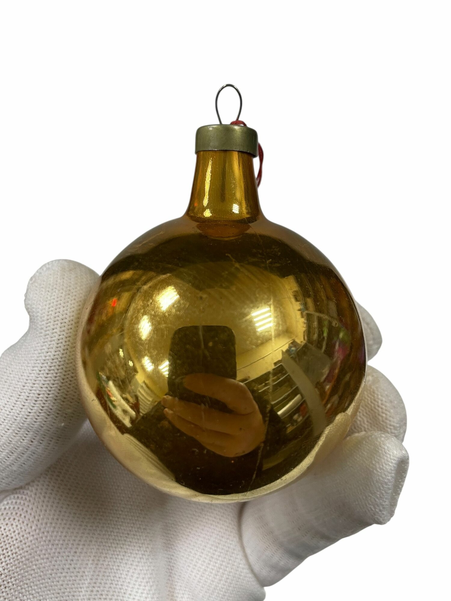 Советская елочная игрушка, шар. Сделано в СССР