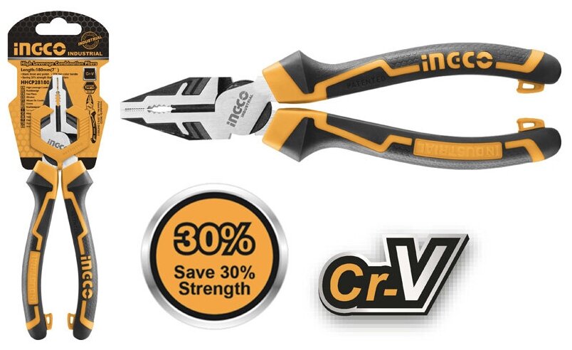 Комбинированные плоскогубцы INGCO 200мм INDUSTRIAL HHCP28200