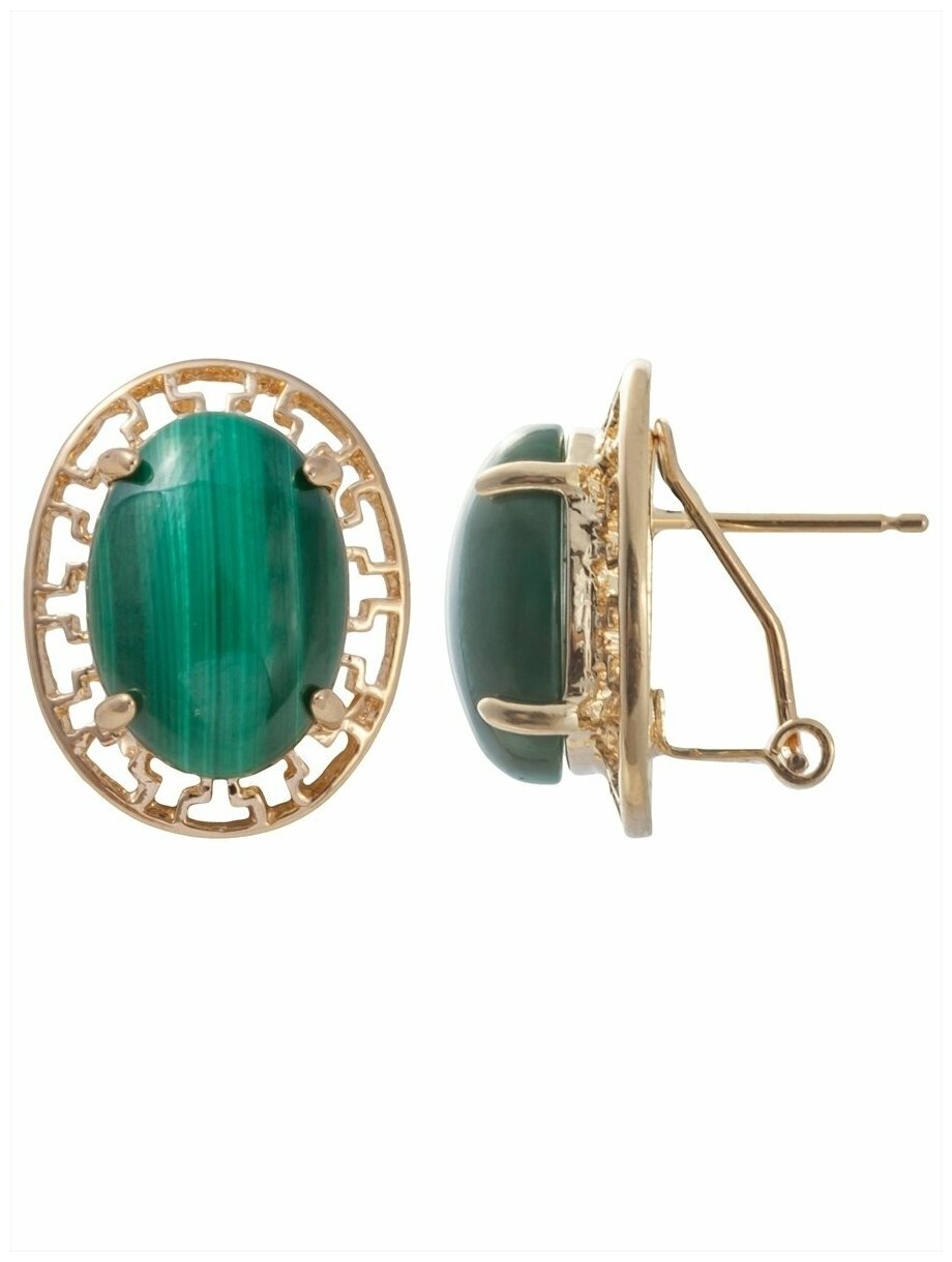 Серьги, малахит