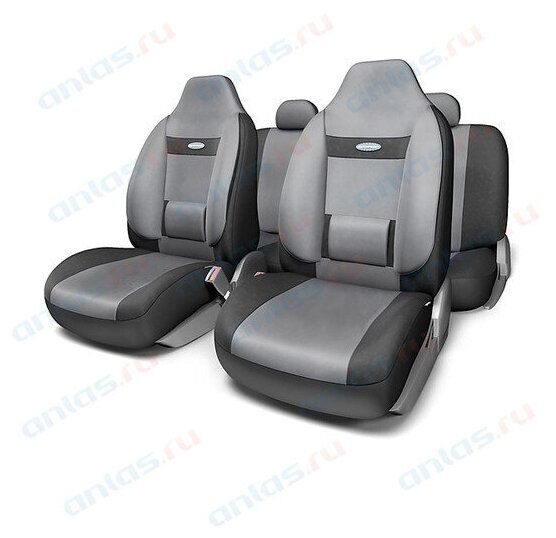 Чехлы Autoprofi Comfort 9 пр. велюр боковая поддержка черно-серые