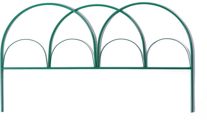 Ограждение декоративное, 50×425 см, 5 секций, металл, зелёное, «Парашют», Greengo