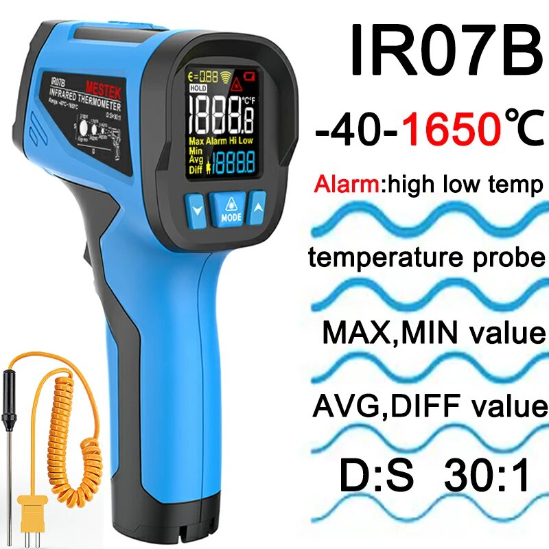Термометр Mestek IR07B для измерения температуры IR07B 1650 degree