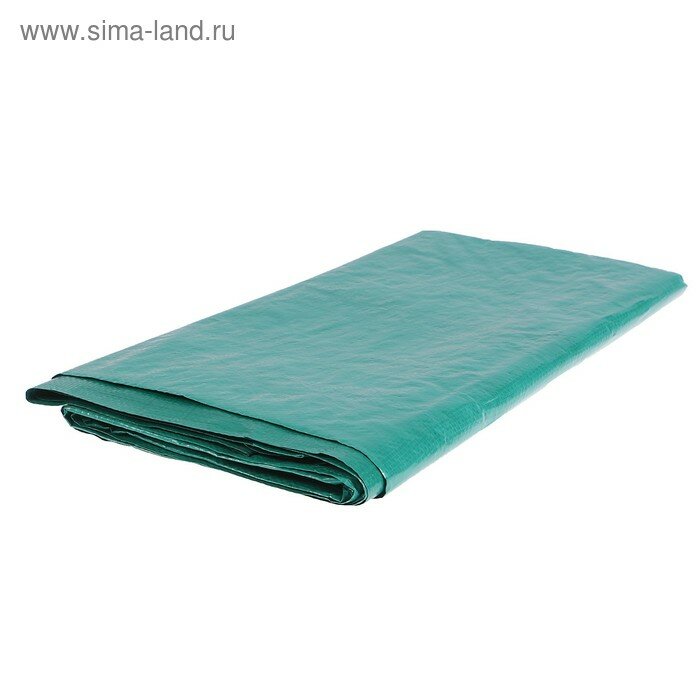 Тент защитный, 5×3 м, плотность 120 г/м², УФ, люверсы шаг 1 м, зелёный/серебристый