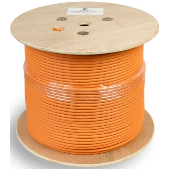 Кабель витая пара экранированная Cabeus SSTP-4P-Cat.7-PATCH-IN-LSZH SSTP (S/FTP), категория 7 (600MHz), 4 пары (26AWG), многожильный (patch), LSZH