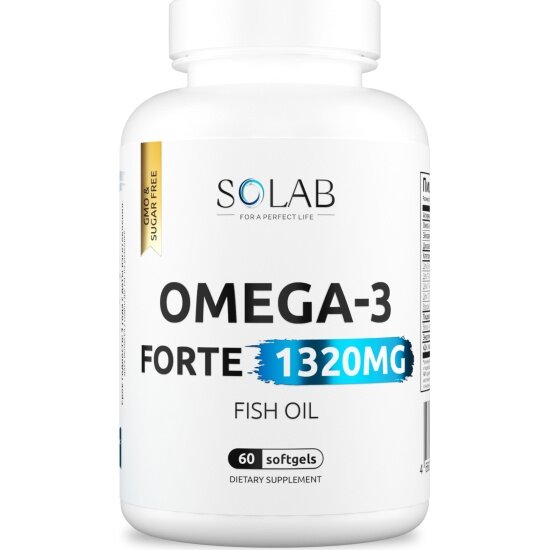 Solab БАД Omega-3 исландский рыбий жир в капсулах высокой концентрации, 120 капсул, бад