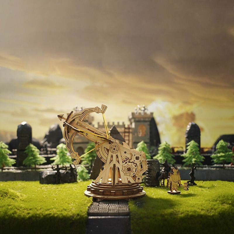 KW401 3D деревянный конструктор Robotime Механизмы работающие Тяжелая осадная баллиста