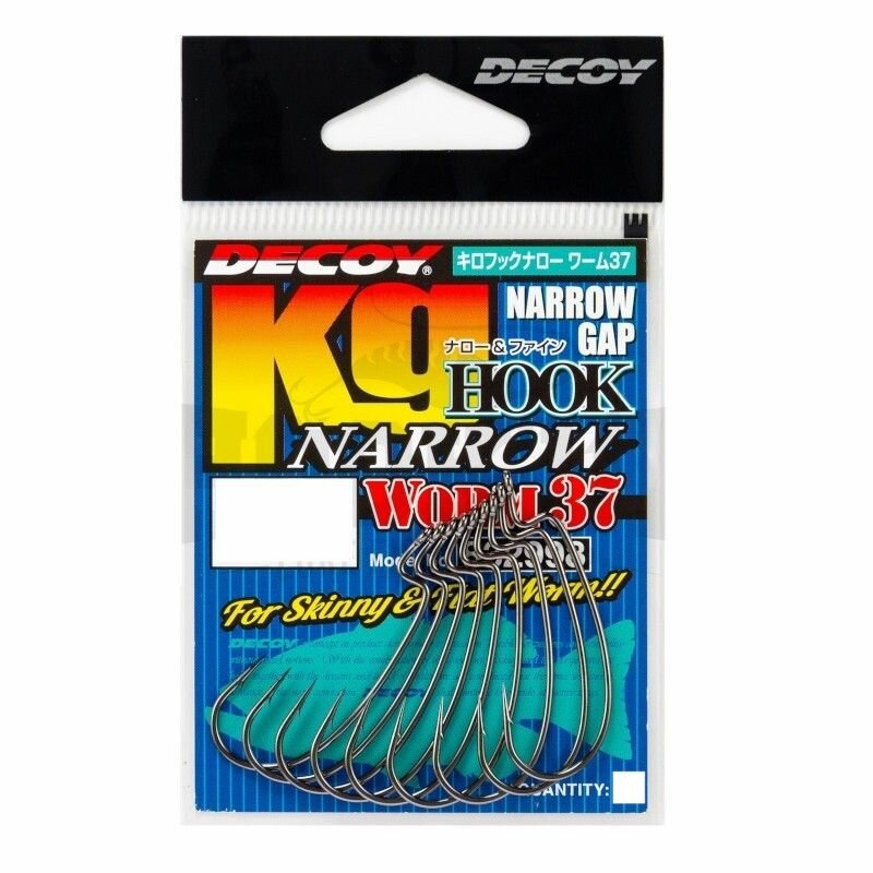 Крючок офсетный Decoy Kg Hook Narrow Worm 37 #1 (9шт) NS BLACK