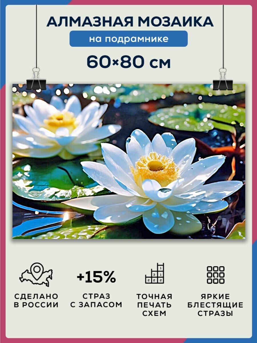 Алмазная мозаика 60x80 Кувшинка на подрамнике
