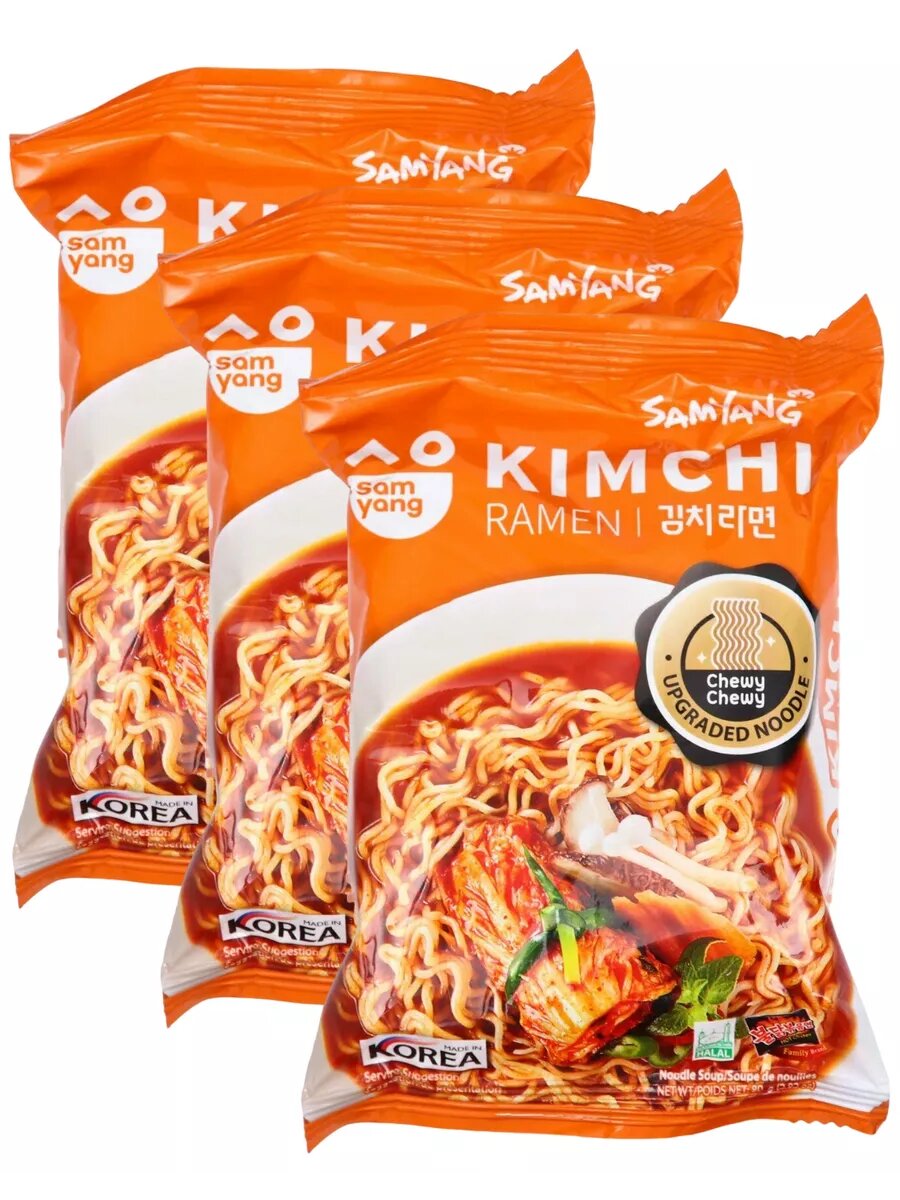 Лапша Kimchi Ramen со вкусом Кимчи 80 г * 3 шт