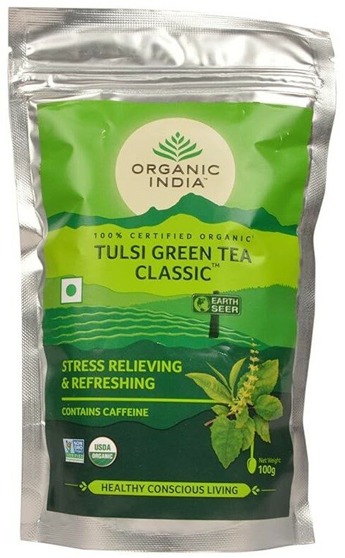 Чай Тулси Зеленый чай Органик Индия Tulsi Green Tea Organic India 100 г