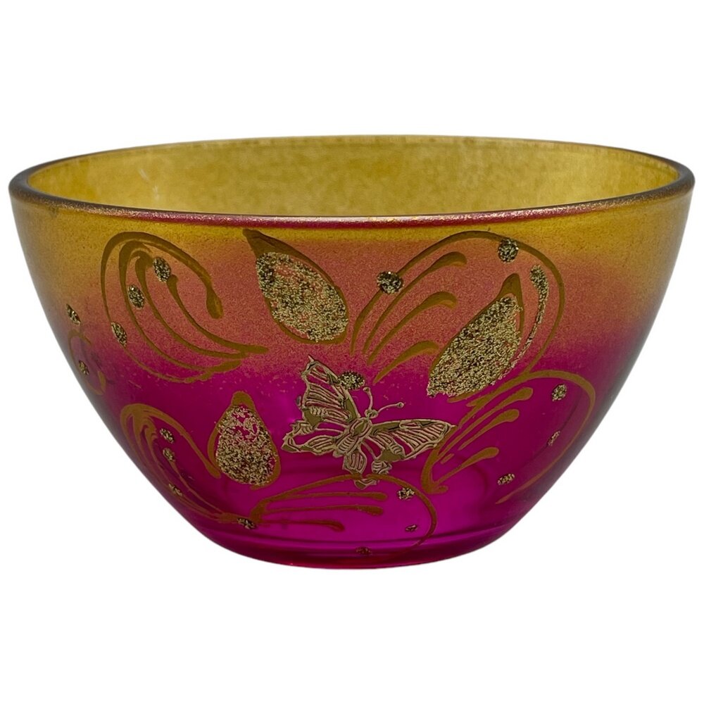 Пиала "Бабочка", 1990-2000 г, стекло, позолота, Богемия, Чехия