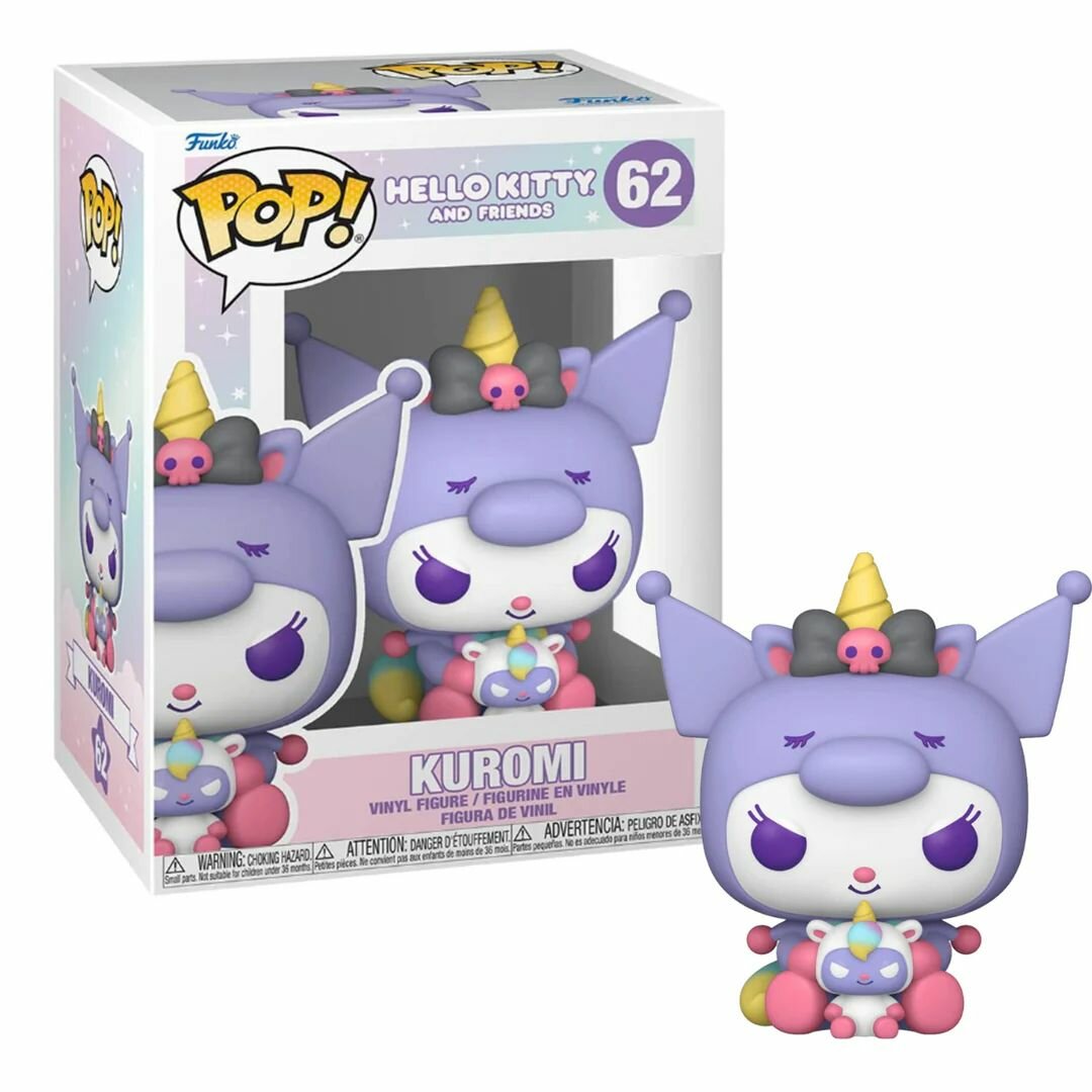 Фигурка Funko POP Kuromi Unicorn Party из серии Hello Kitty and Friends Sanrio 62 / Куроми Вечеринка с единорогом из Хелло Китти и друзья Санрио Фанко ПОП 62