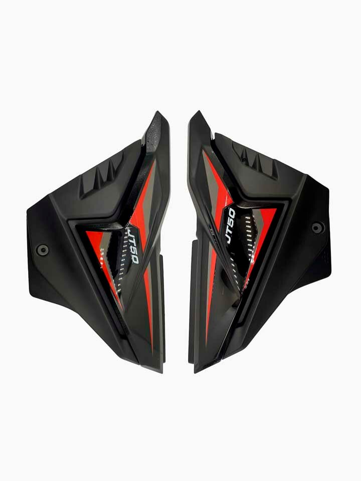 Крышки боковые на мопед Альфа FX Max (черный, глянцевый комплект)