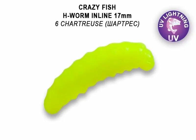 Силиконовые приманки Crazy Fish MF H-Worm Inline 1.1" 20 шт (2*10) 63-28-6-7-EF (креветка-кальмар)