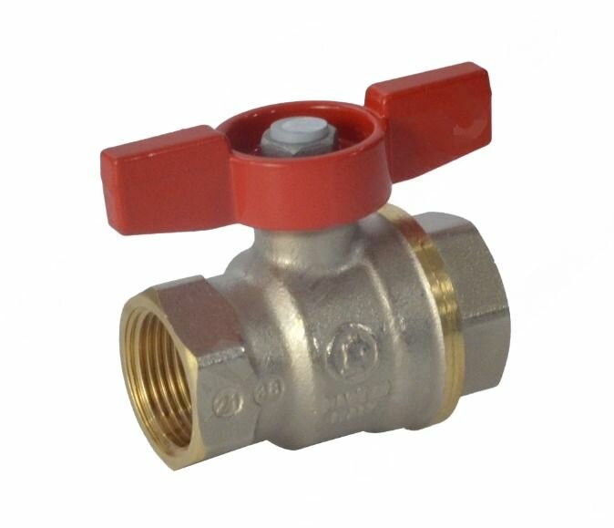 Кран шаровой латунь никель R911 Ду 32 Ру35 ВР полнопроходной бабочка Giacomini R911X026