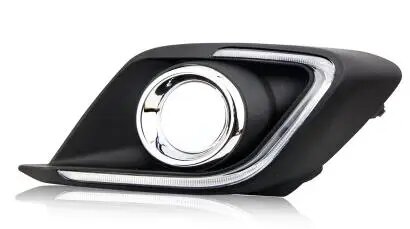 Автомобильный Стайлинг противотуманная фара для Mazda 3 Axela 12V светодиодный DRL Дневной светильник вождения светильник с затемнением и сигнал поворота стиль реле white and yellow, Type B