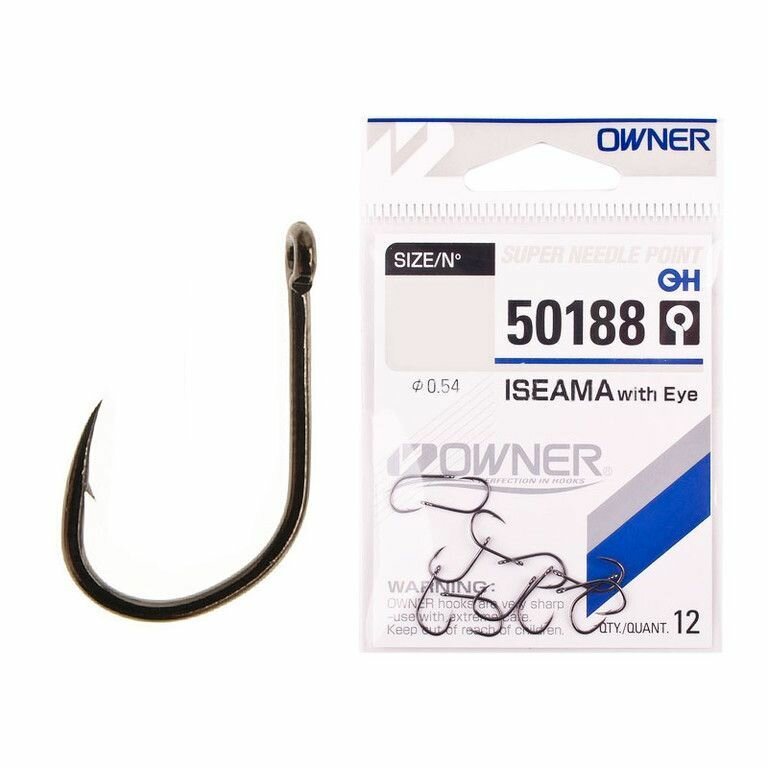Крючки рыболовные Owner 50188 № 08 (9шт) Iseama, одинарные